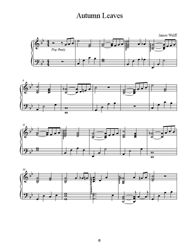 Autumn Leaves Easy Piano | PDF