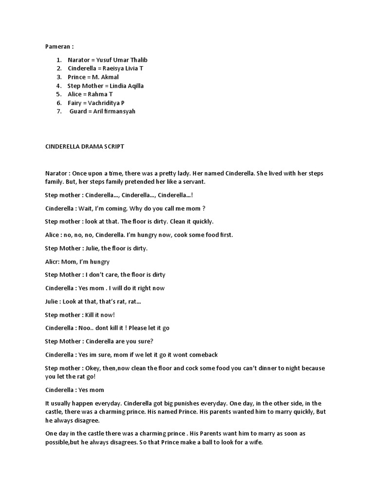 Teks Drama Cinderella | Download Free PDF | Cinderella
