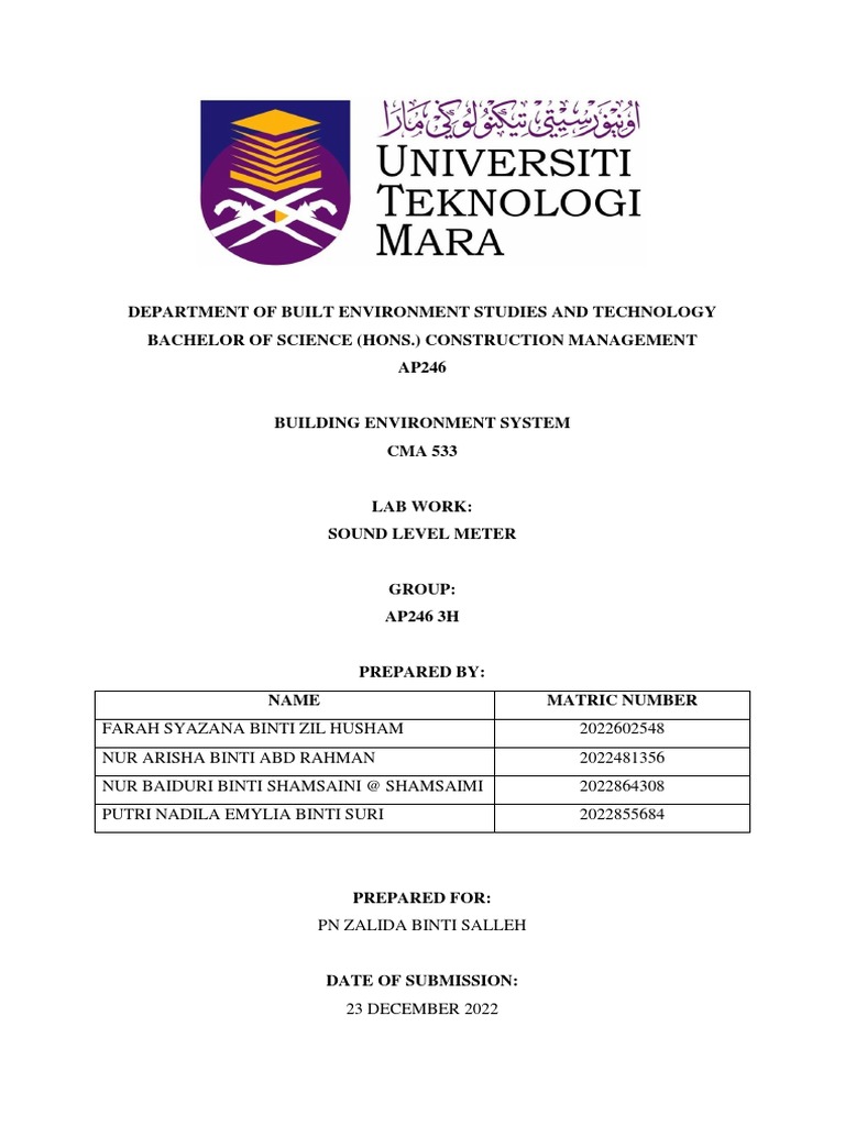 Cma 533 Lab Report SLM PDF | PDF | Science & Mathematics | Technology & Engineering