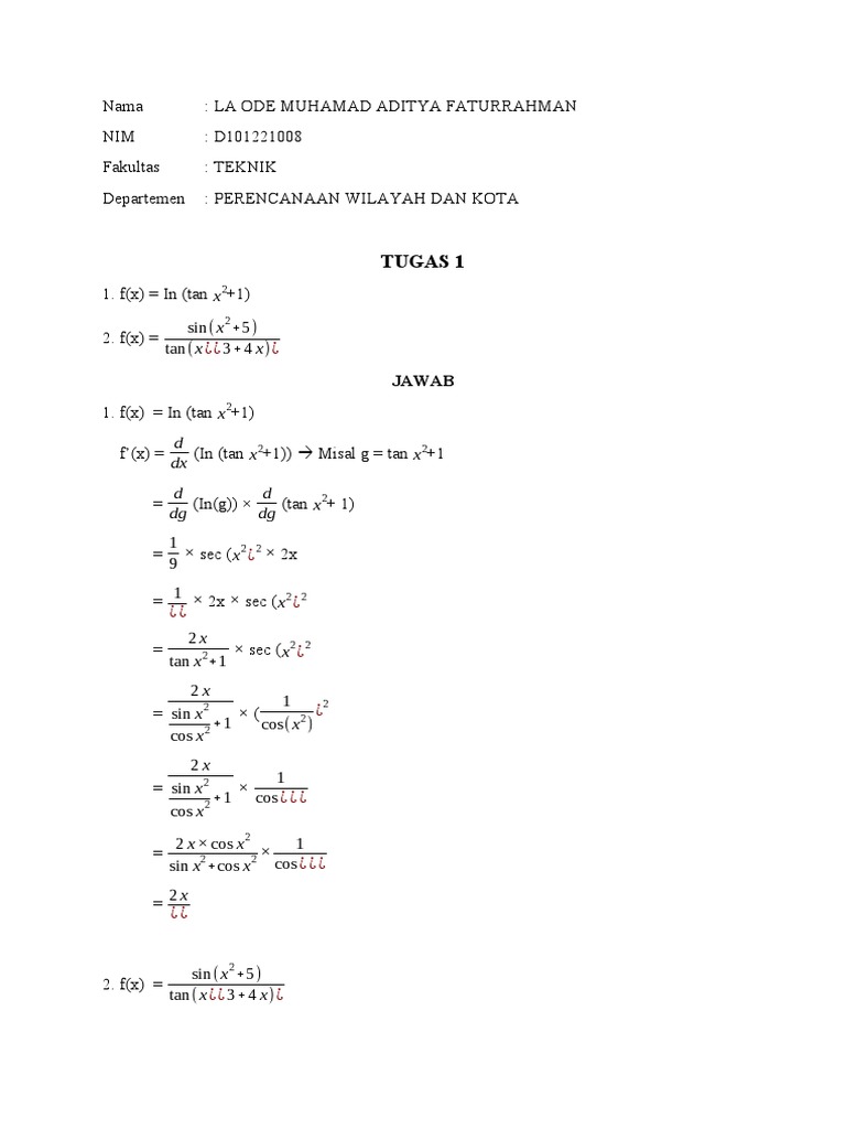 Kalkulus: Turunan Fungsi Trigonometri | PDF | Calculus | Metric Geometry