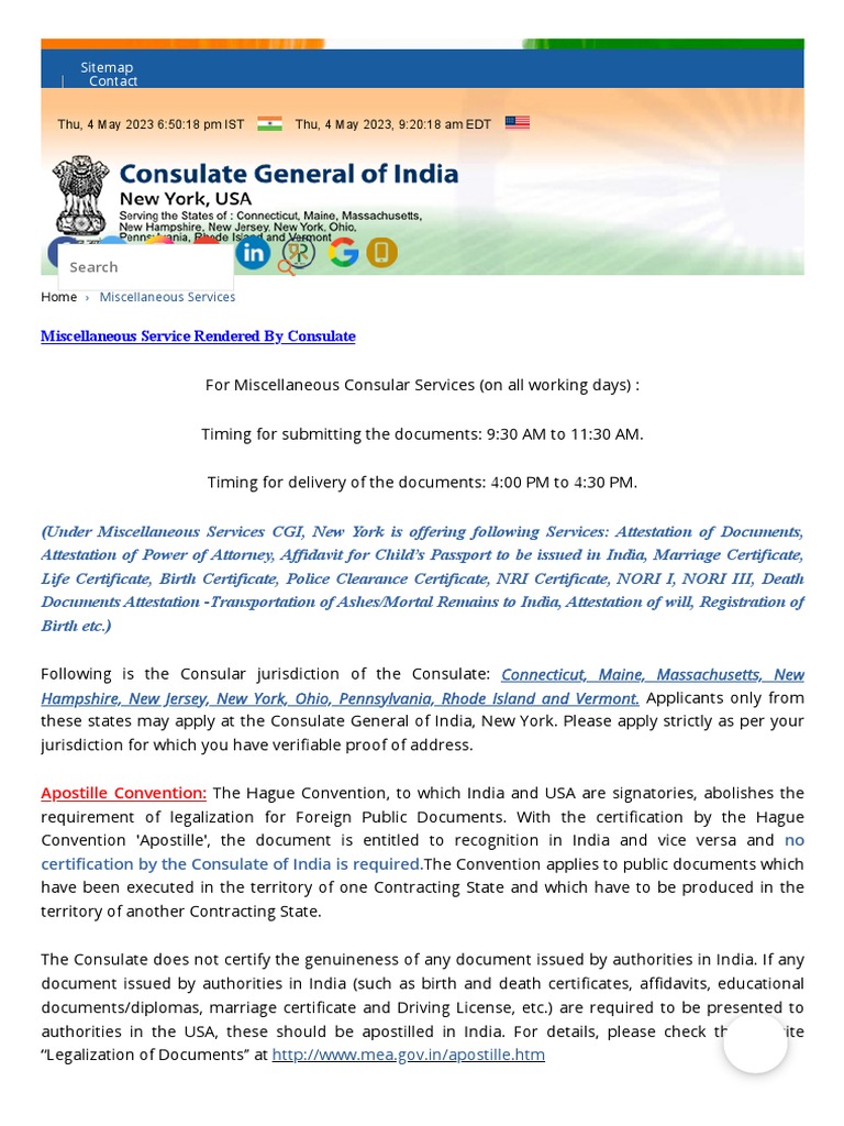 Attestation of POA in Indian Consulate | PDF