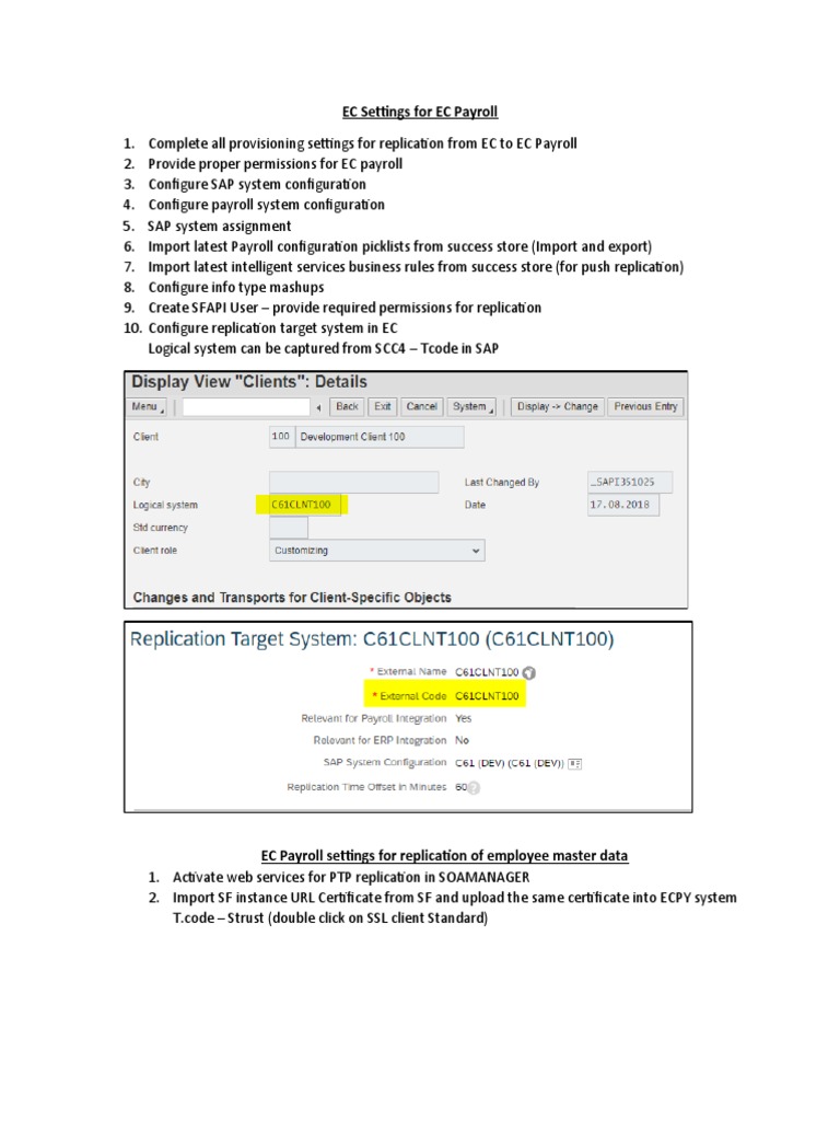 EC Payroll Configuration and Replication Guide | PDF | Computers