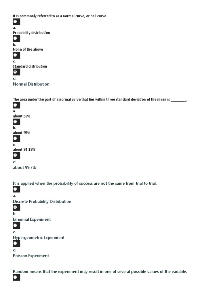 Statistic & Probabilit (Answer Key) | PDF | Probability Distribution ...
