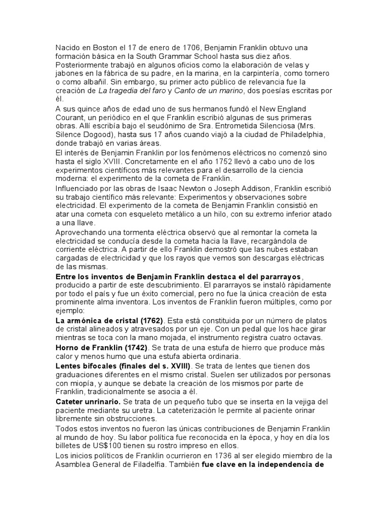 Benjamin Franklin | PDF