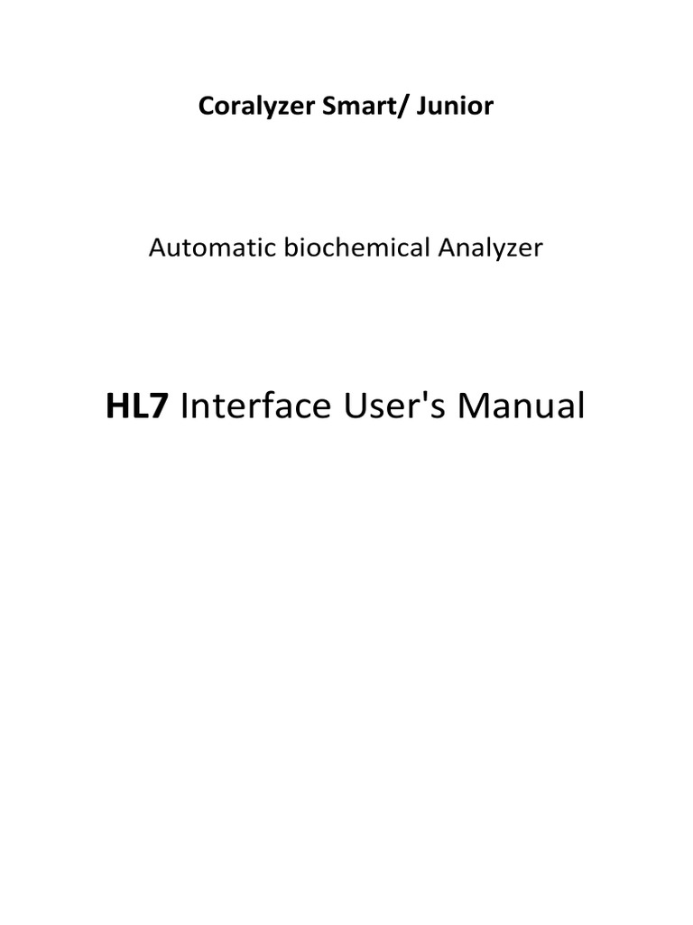 Coralyzer Smart Junior HL7 Interface PDF | PDF | Computer Data | Computing