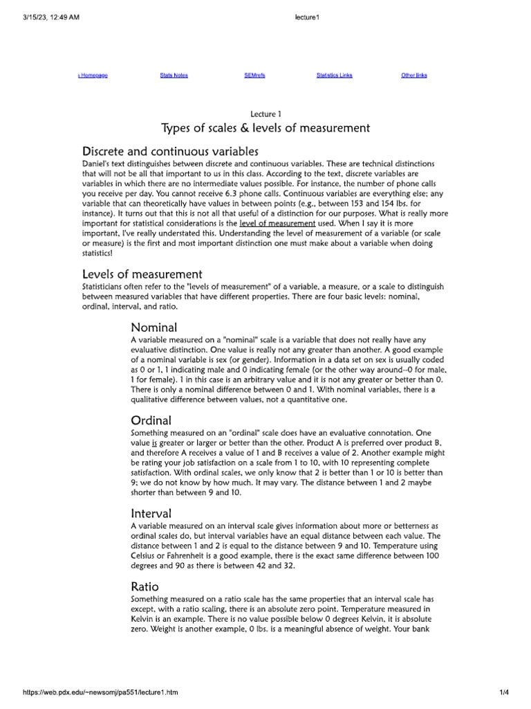 Types of Scales & Levels of Measurement - Example of Statistical ...