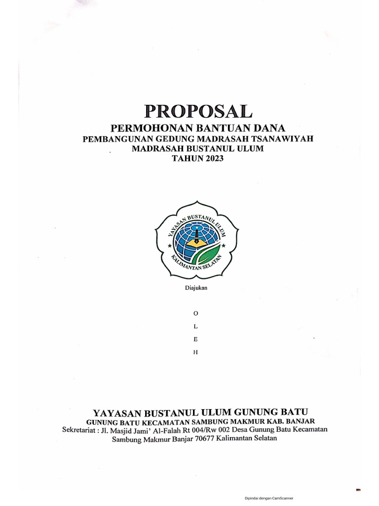 Proposal Pembangunan Gedung MTs PDF | PDF