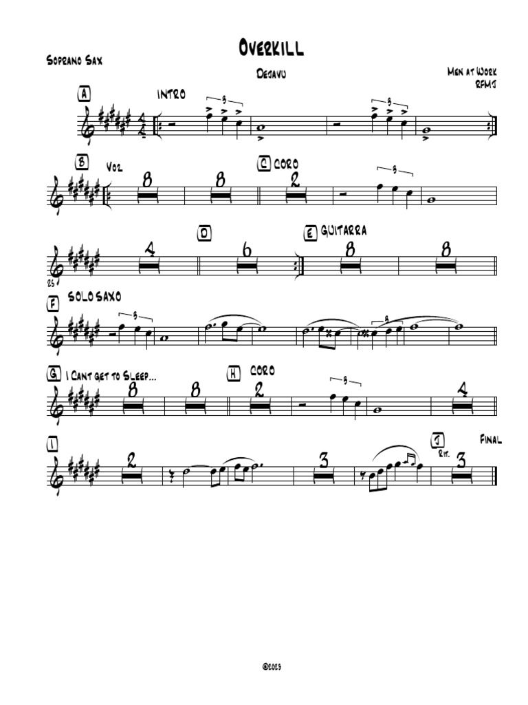 Overkill - Soprano Sax PDF | PDF