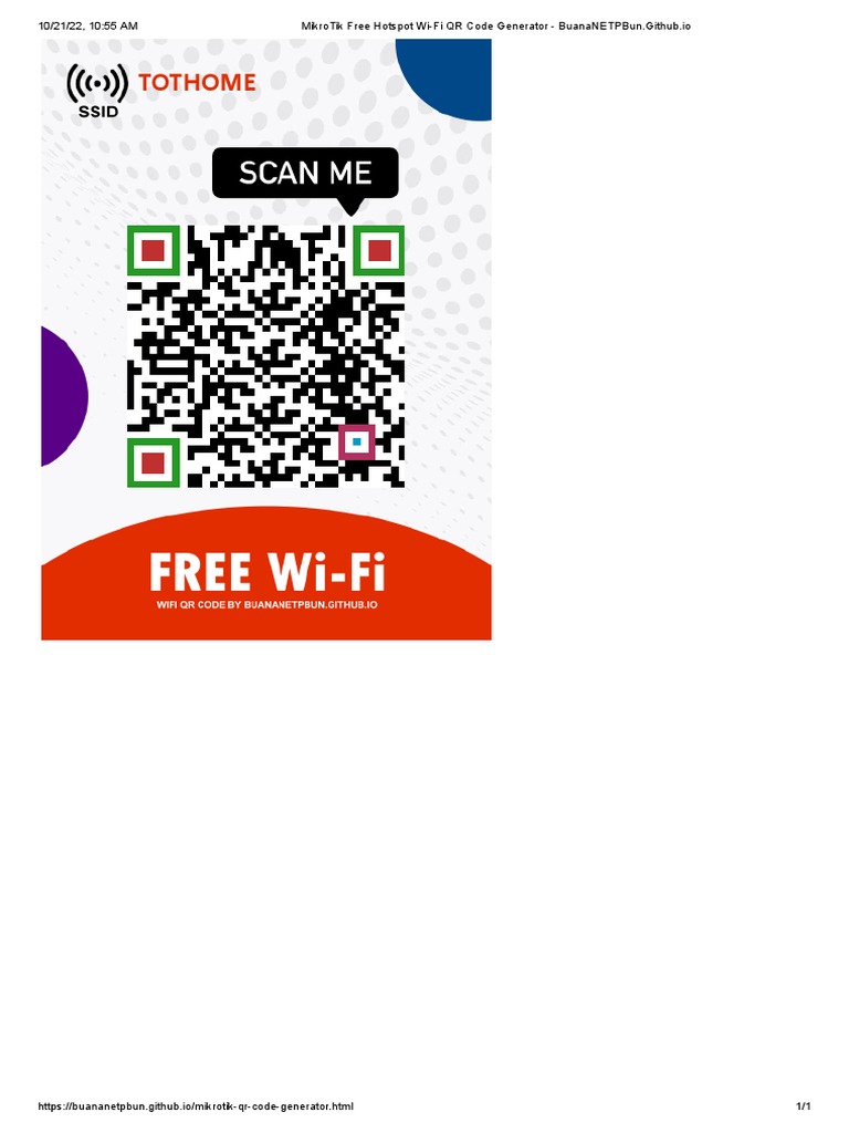 MikroTik Free Hotspot Wi-Fi QR Code Generator - BuanaNETPBun - Github ...