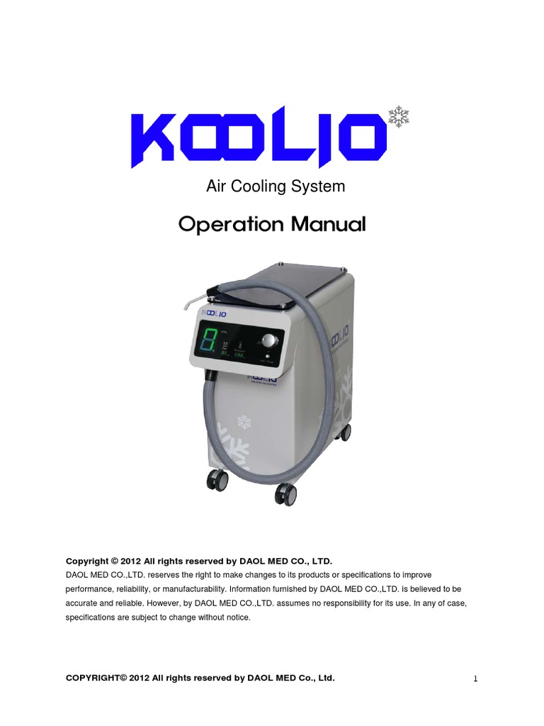 KooLIO Air Cooling System | PDF | Medical Device | Sterilization ...