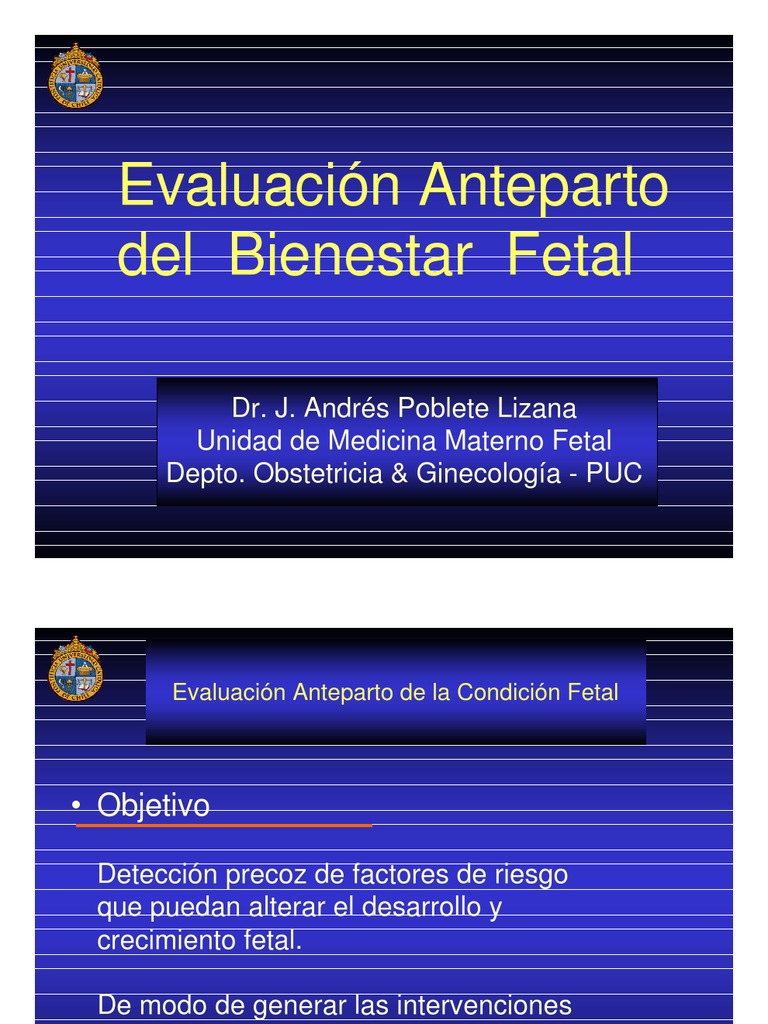 Evaluacion Anteparto | PDF | Feto | Ciencias de la Salud