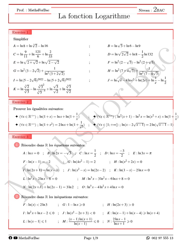 11 Logarithme PDF | PDF | Courbe | Limite (mathématiques)