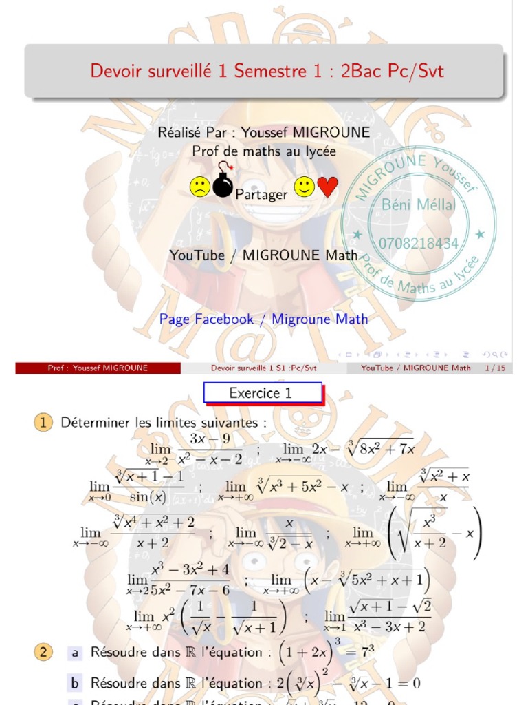 Devoir 1 S1 - 2bac PC - SVT PDF | PDF