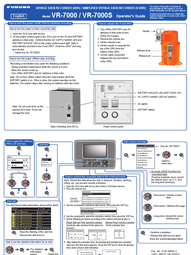 VR-7000 VDR Operator's Guide | PDF | Switch | Elevator