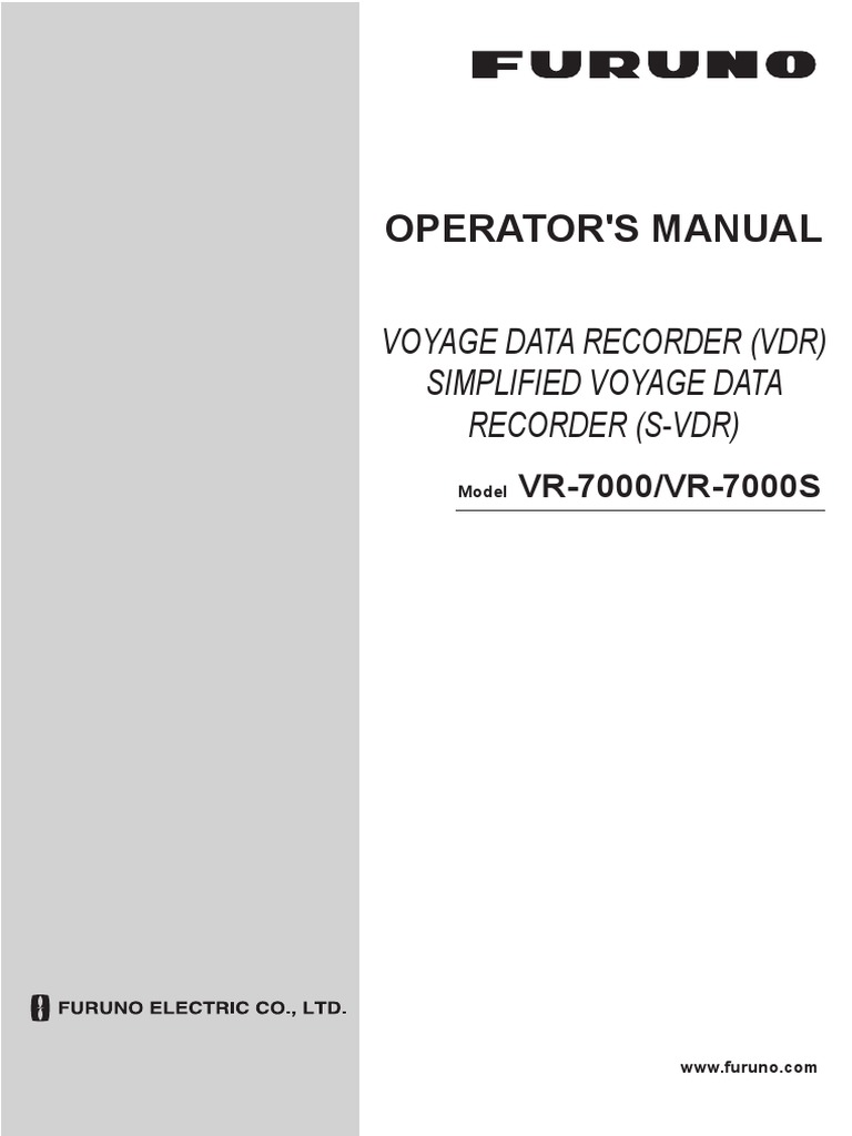 VDR Operator's Manual for VR-7000 | PDF
