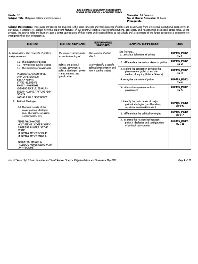Curriculum Guide - With Cases PPG | PDF