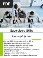 Basic Supervisory Skills | PDF | Supervisor | Leadership