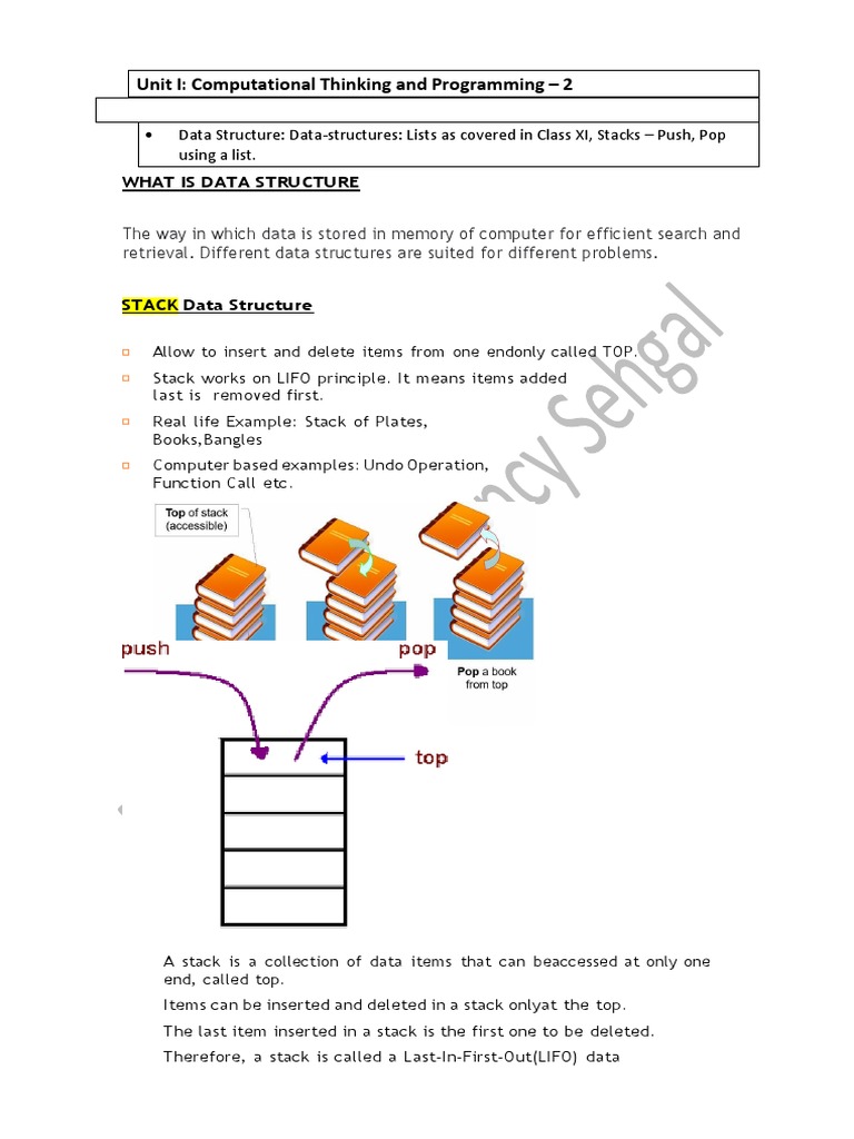 NOTES DataStructure Stacks 2022 23 | PDF | Mathematical Logic | Applied ...
