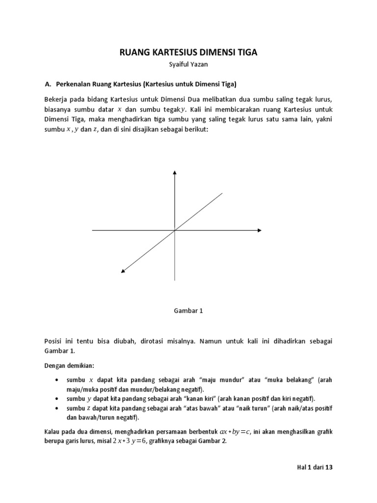 Grafik Kartesius Dimensi Tiga | PDF