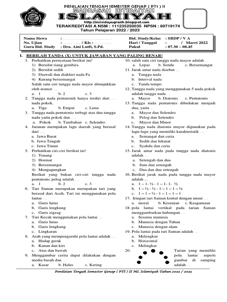SBDP Kelas 5A 2022 2023 PDF | PDF