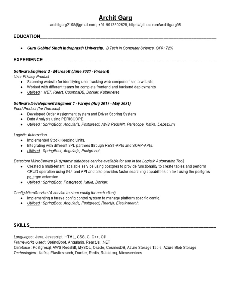 Archit Garg Resume.pdf | PDF
