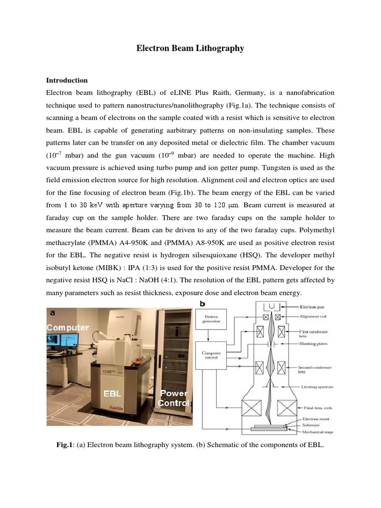 Electron Beam Lithography PDF | Download Free PDF | Physical Chemistry | Atomic
