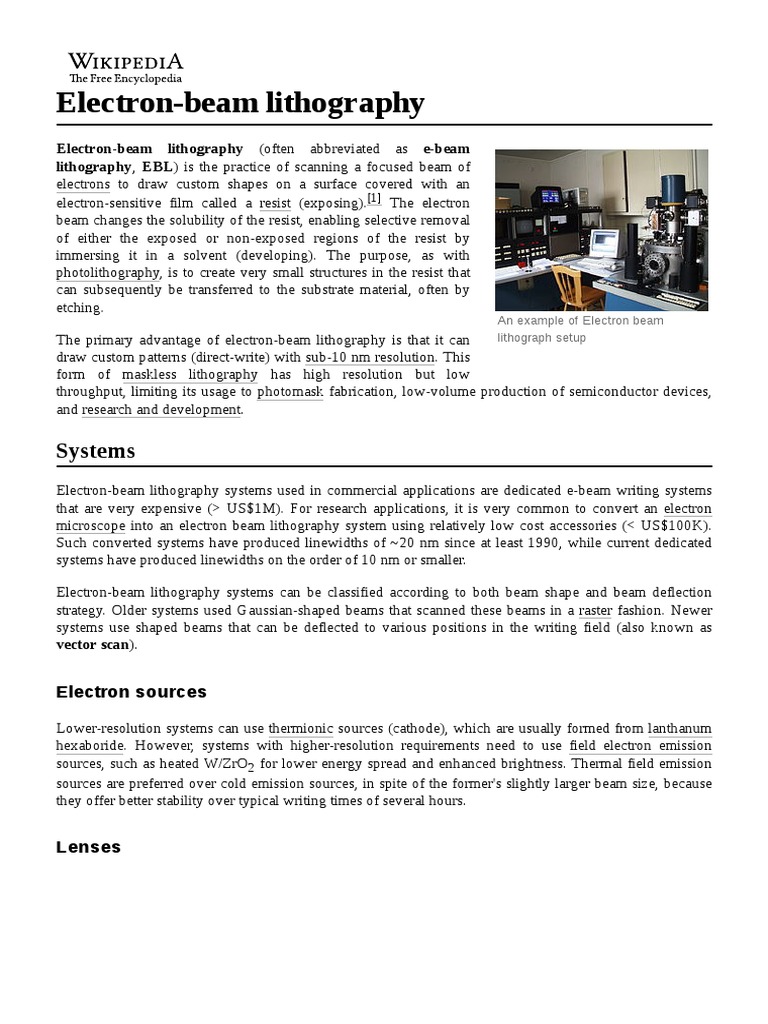Electron-beam lithography resolution and throughput | PDF ...