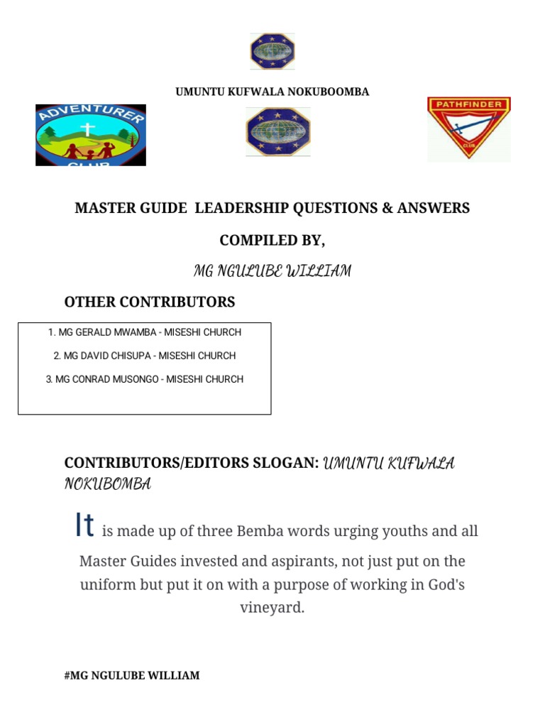 Master Guide Leadership Q&A Guide | PDF