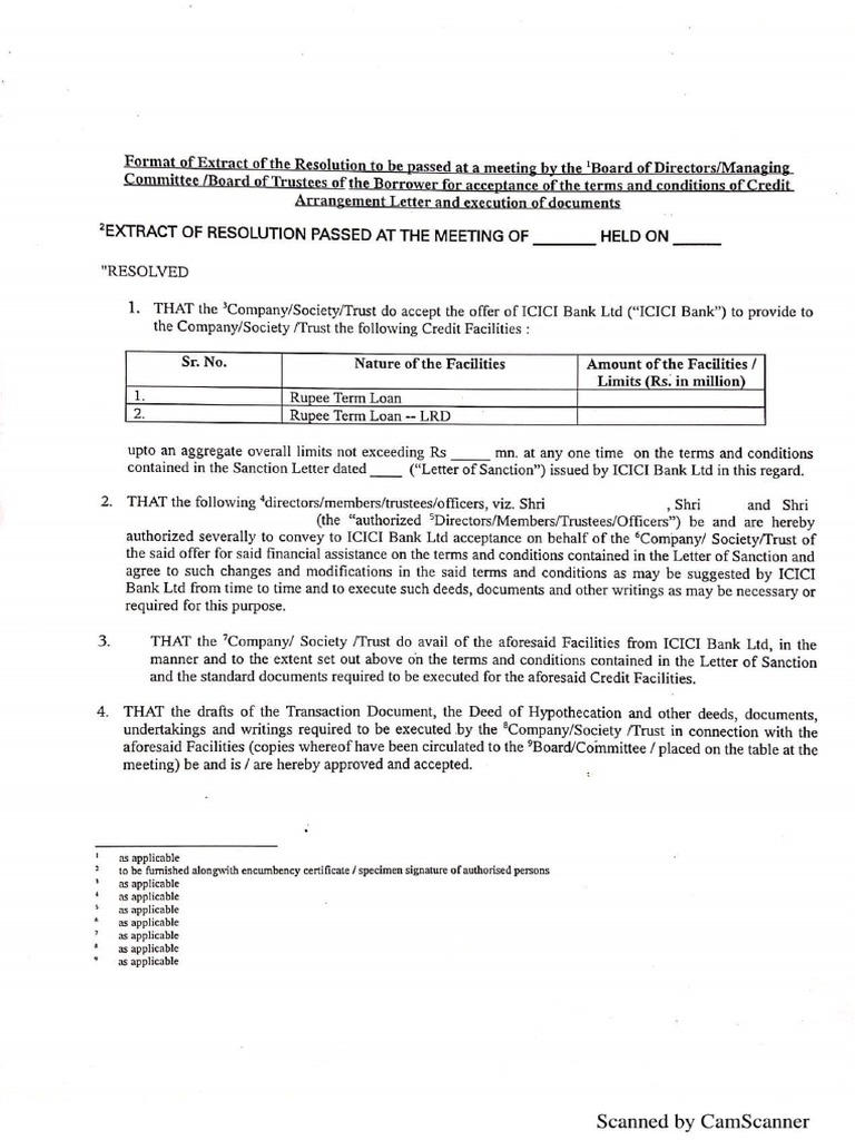 BR Board Resolution | PDF