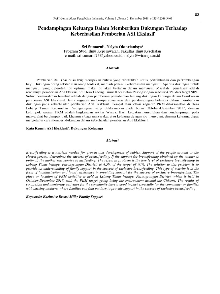 Jurnal Asi Esklusif Fiks PDF | PDF