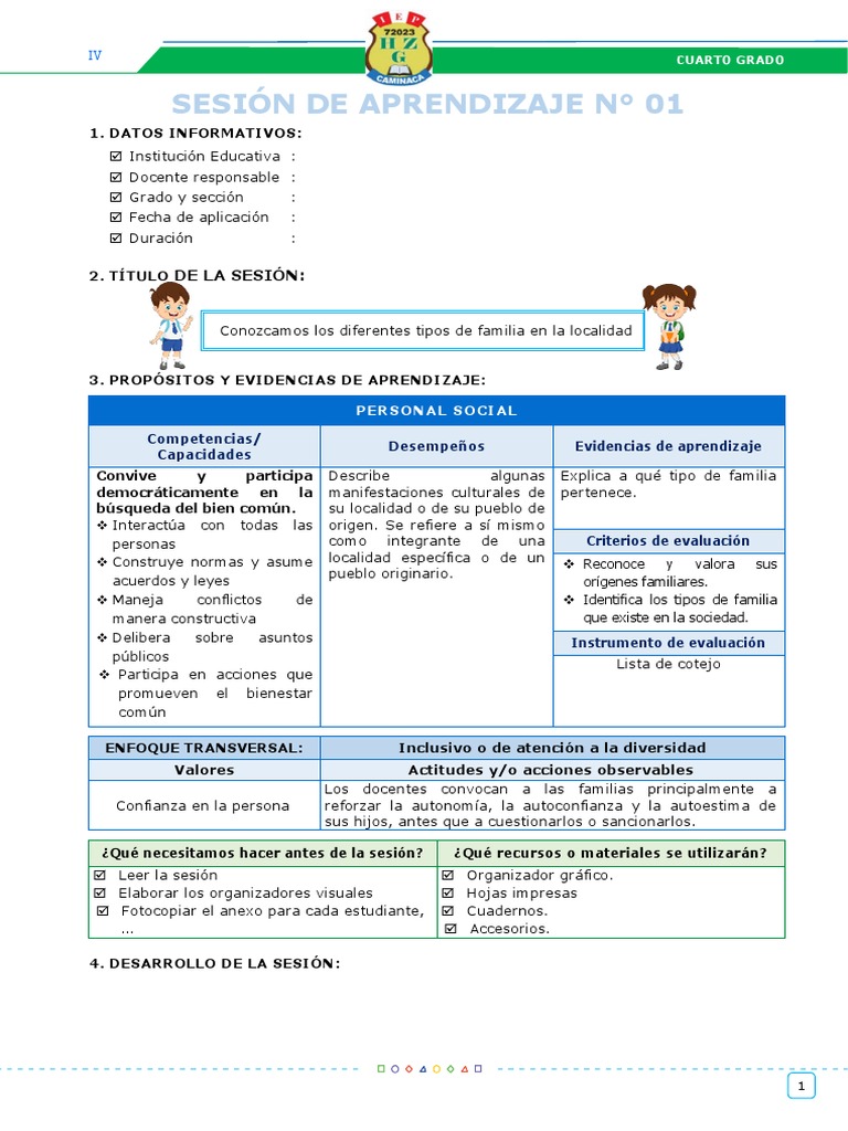 Sesiones de Aprendizaje - EDA III Semana 1 - Editora Quipus Perú | PDF