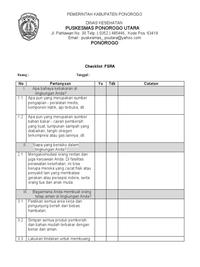 Checklist Frsa | PDF