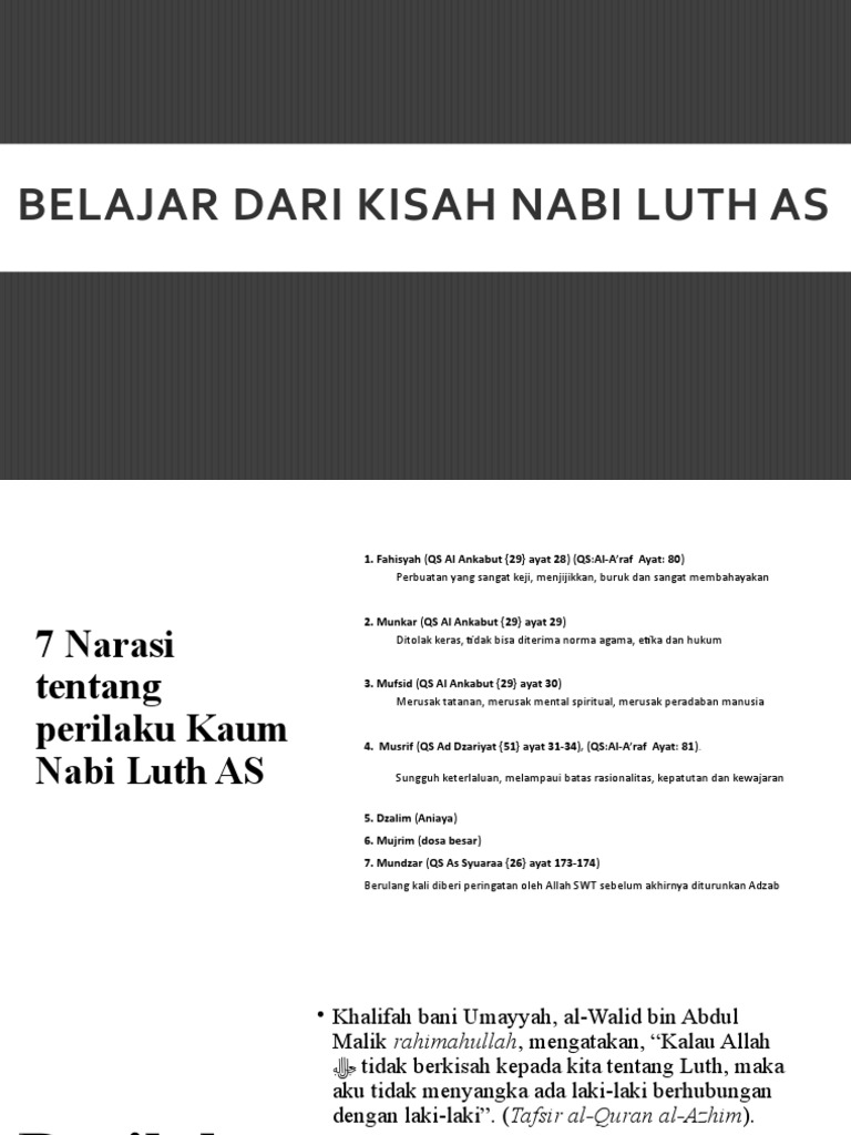 Kisah Nabi Luth: Pelajaran Moral dan Etika | PDF