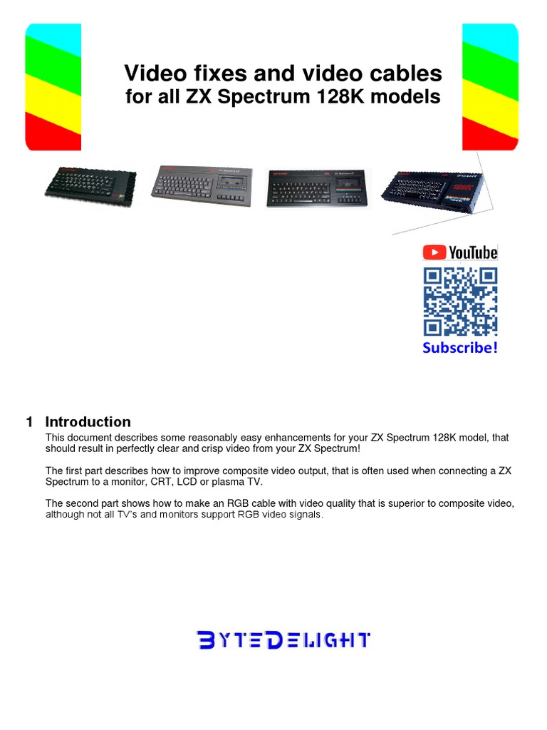 ZX Spectrum 128K Video Fixes and Video Cables PDF | PDF | Computer ...