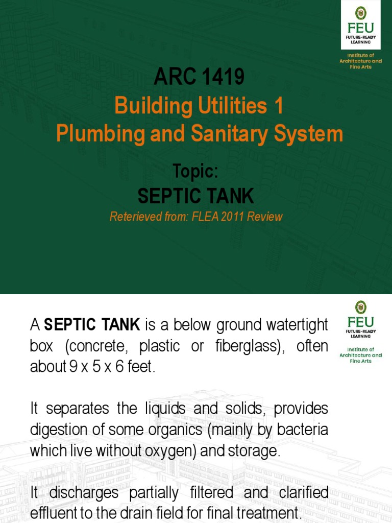 LECTURE 11 - Septic Tank PDF | Download Free PDF | Septic Tank | Sewage ...