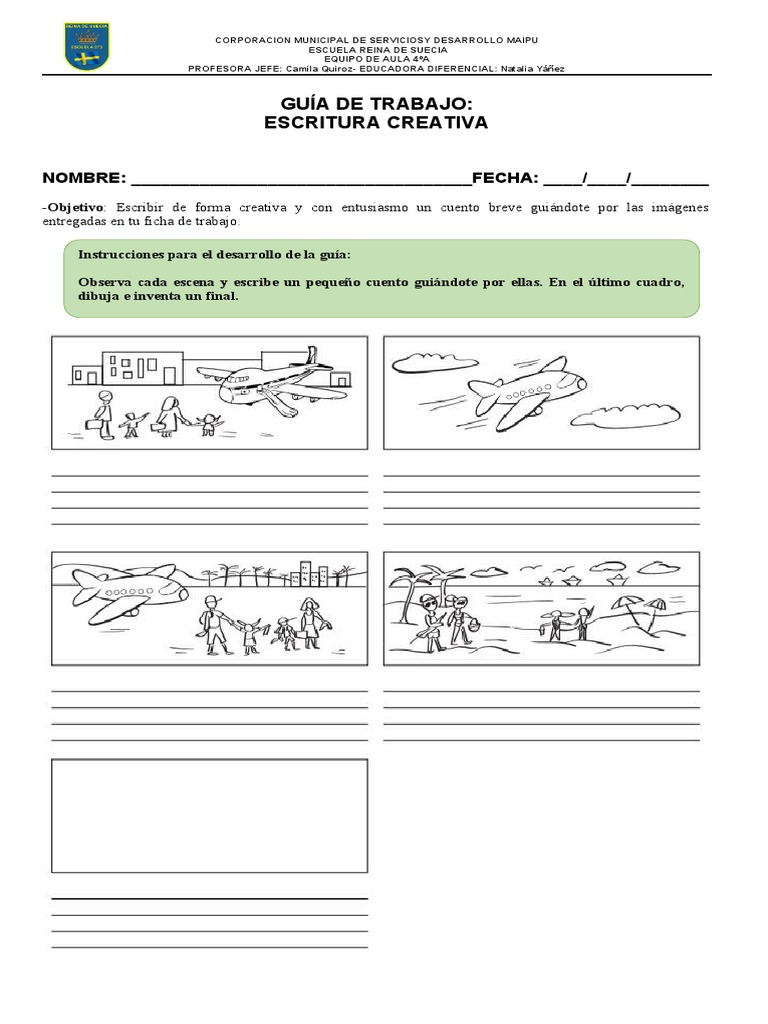 Ficha de Trabajo - Escritura Creativa Cuento Las Vacaciones 04-05 | PDF