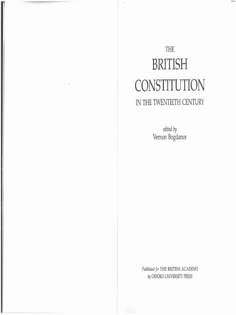 Bogdanor - The British Constitution PDF | PDF