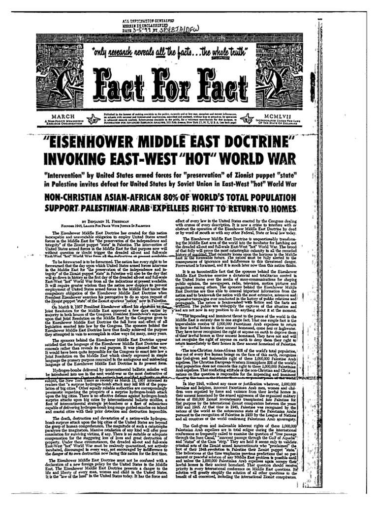 Benjamin H. Freedman Fact For Fact - Eisenhower Middle East Doctrine ... Benjamin H. Freedman Fact For Fact - Eisenhower Middle East Doctrine ...