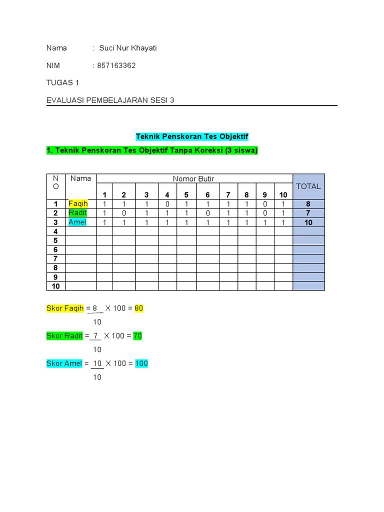 Tugas 1 Evaluasi Pembelajaran Sesi 3 | PDF