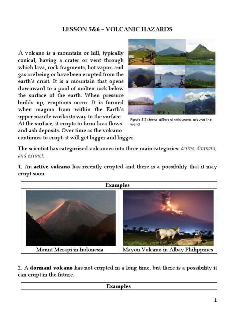Volcanic Hazards Lessons 5&6 | PDF
