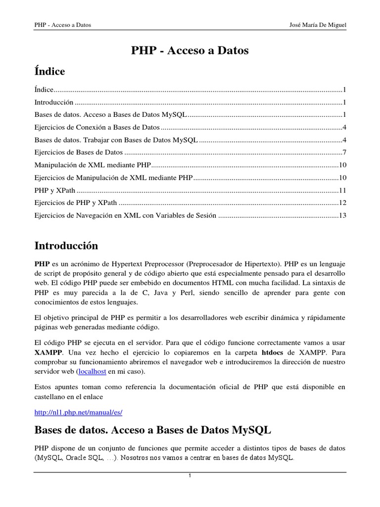 PHP - Acceso A Datos PDF | PDF