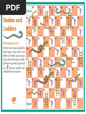 Blank Board Game Snakes And Ladders For Sight Words