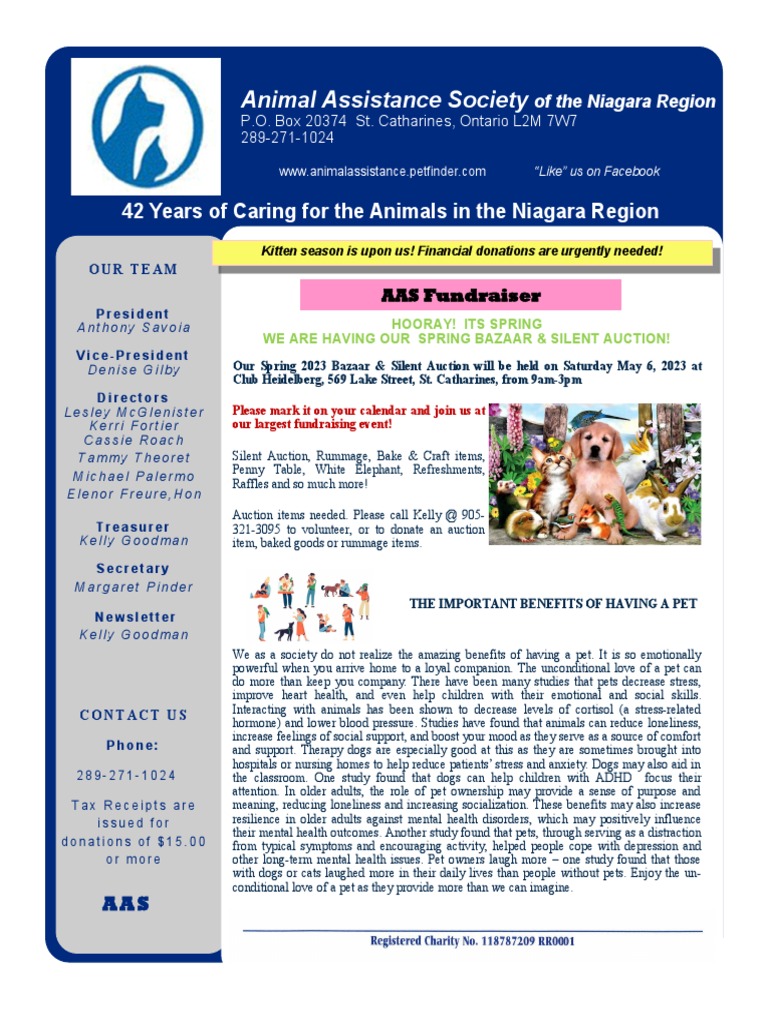 Support Niagara's Animal Welfare | PDF