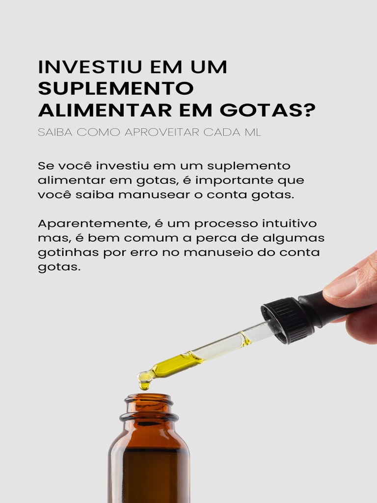 Como Usar Suplemento em Gotas Corretamente | PDF