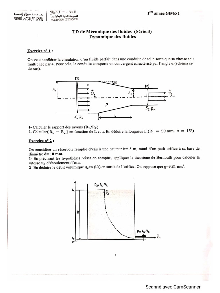 TD Dynamique de Fluide | PDF