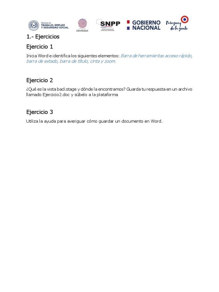 El Entorno de Word - Ejercicio2 | PDF