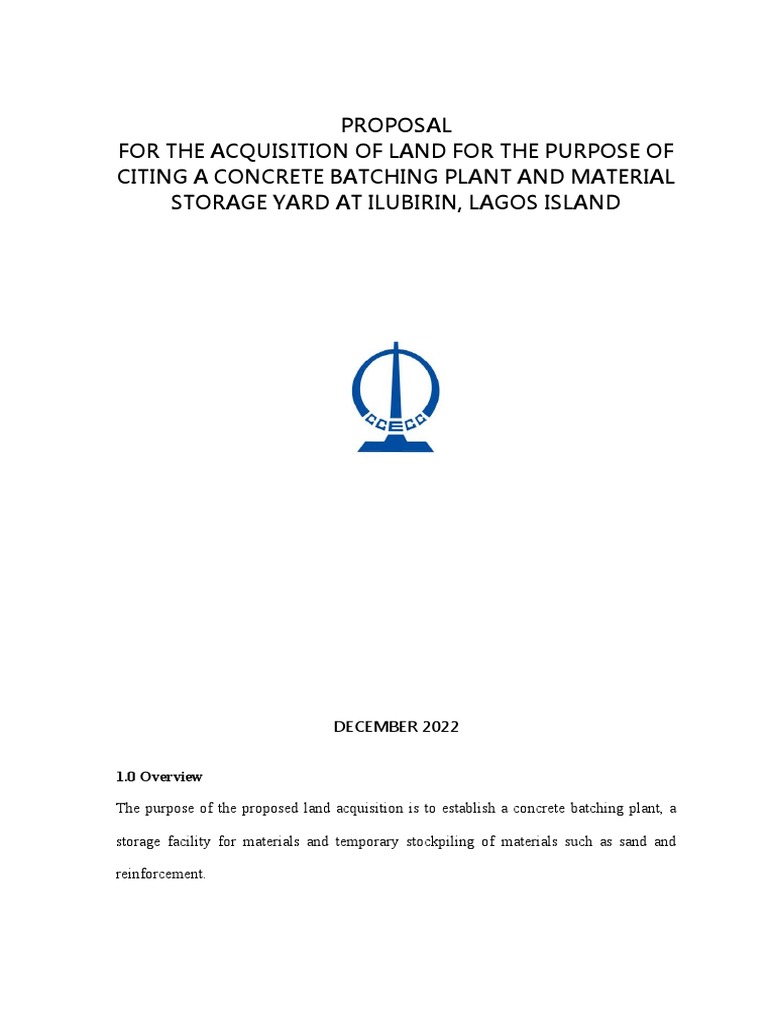 Proposal For Batching Plant | PDF | Concrete | Crane (Machine)