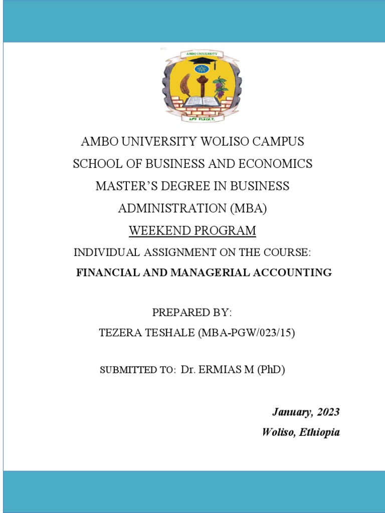 Tezera Teshale's - Financial & Managerial - Accounting - Individual ...