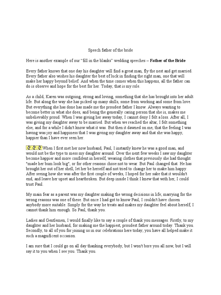 Speech Father of The Bride | PDF