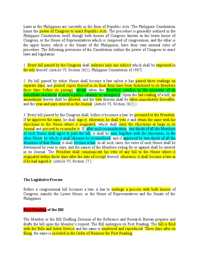 How A Bill Becomes A Law | Download Free PDF | Bill (Law) | United ...